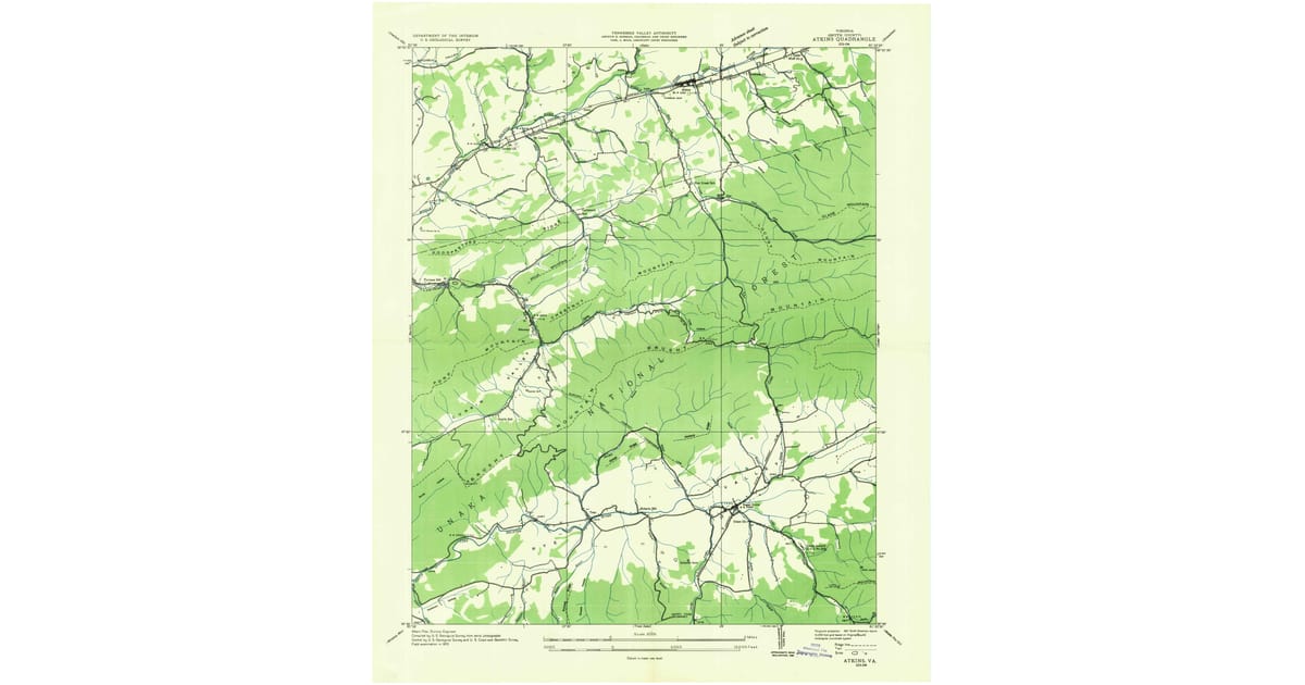1935 Map of Atkins, VA — High-Res | Pastmaps