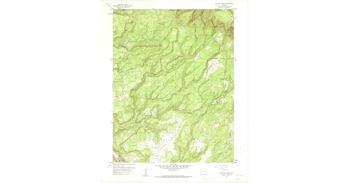 1960 Map of Atkinson Creek, Montrose County, CO — High-Res | Pastmaps