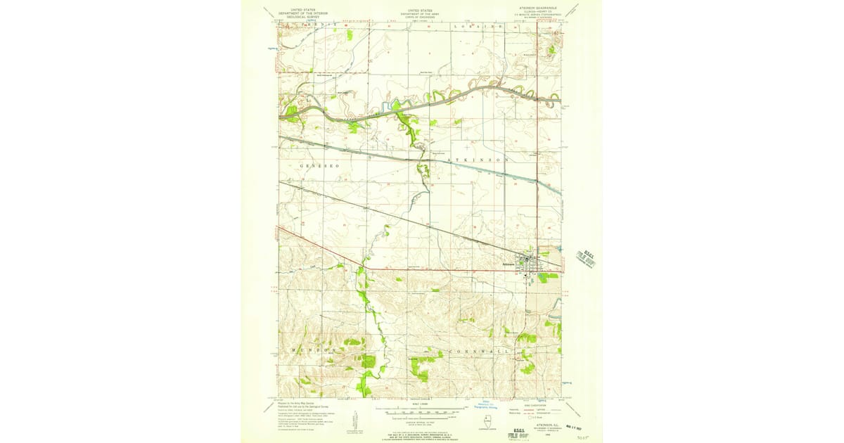 1953 Map of Atkinson, IL — High-Res | Pastmaps