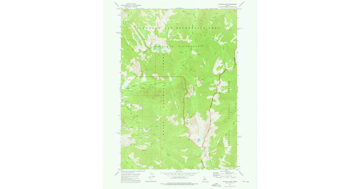 1972 Map of Atlanta East, Elmore County, ID — High-Res | Pastmaps