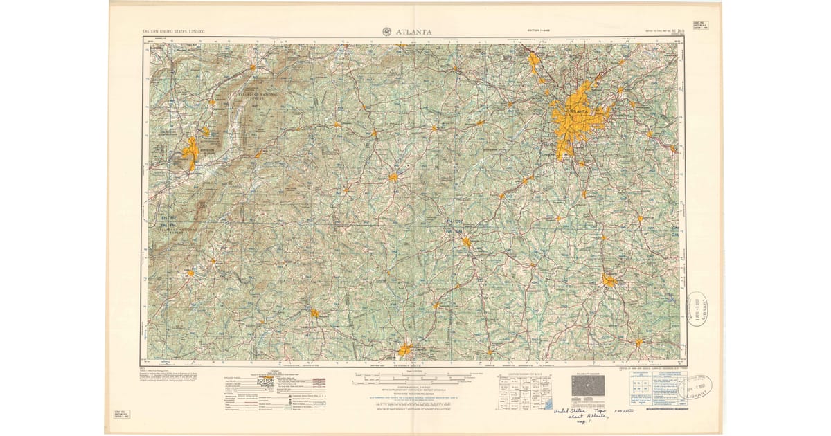 1957 Map of Atlanta, GA — High-Res | Pastmaps