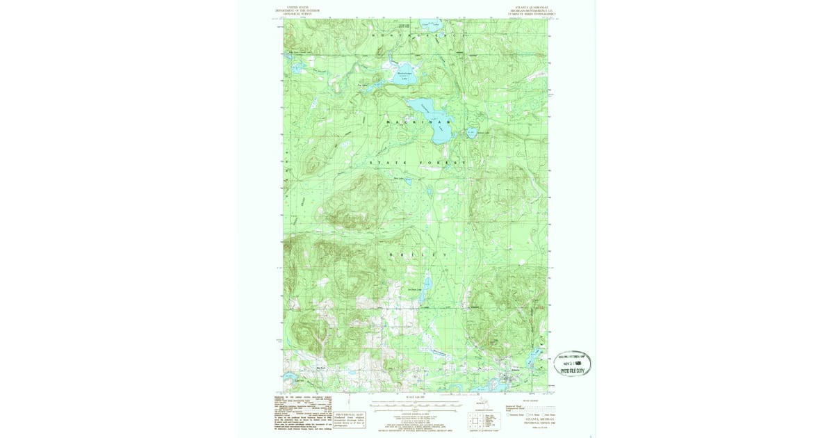 1986 Map of Atlanta, MI — High-Res | Pastmaps