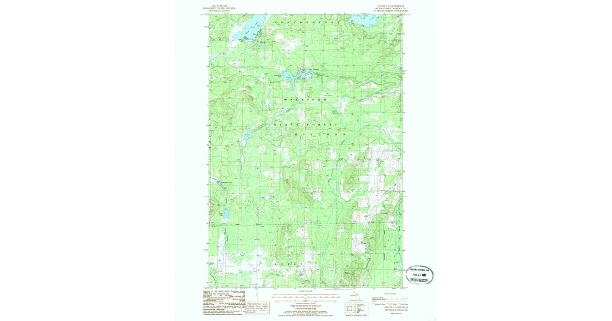 1986 Map of Atlanta SE, Montmorency County, MI — High-Res | Pastmaps