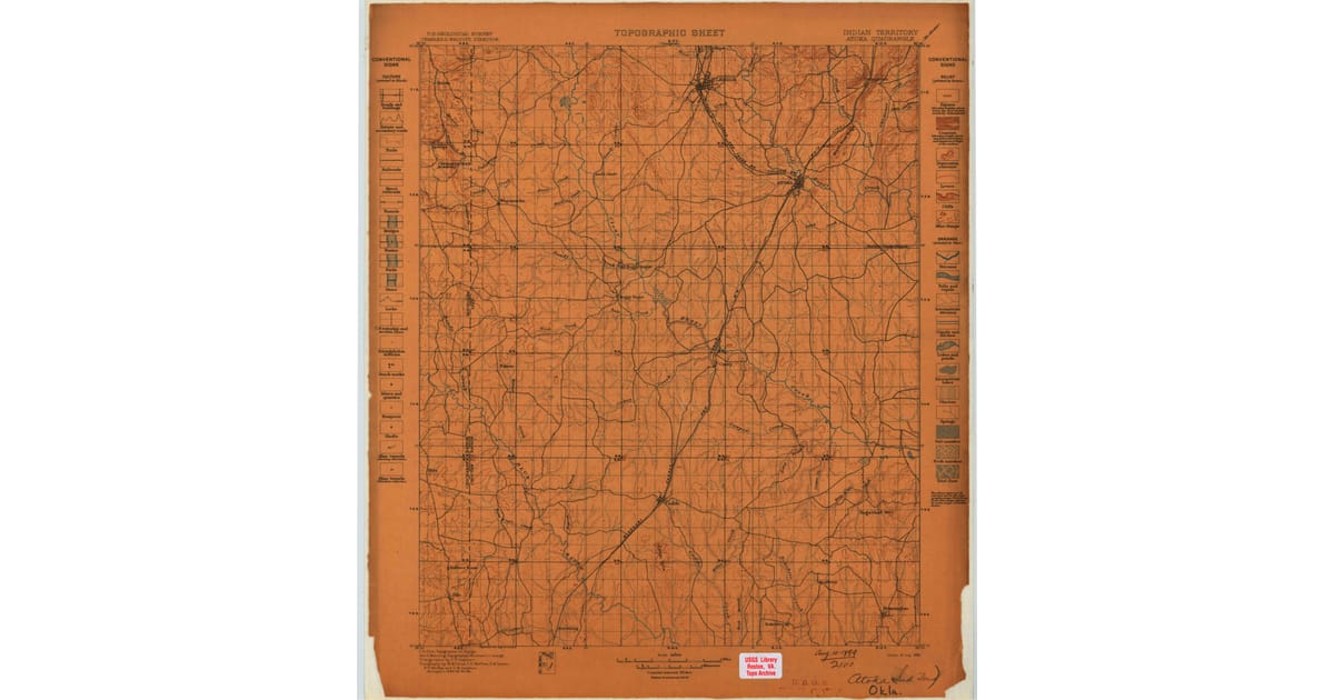 Old Historical Maps of Cook, OK | Pastmaps