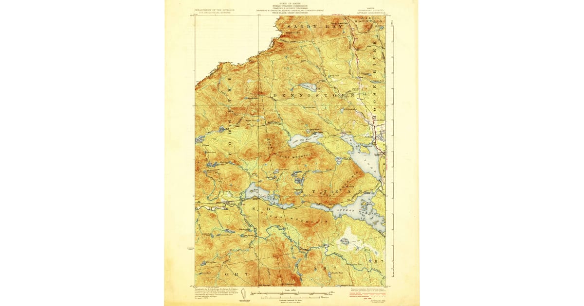 1925 Map of Attean, Somerset County, ME — High-Res | Pastmaps