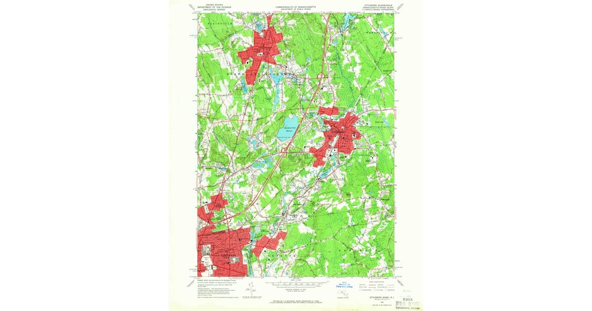 1964 Map of Attleboro, MA — High-Res | Pastmaps