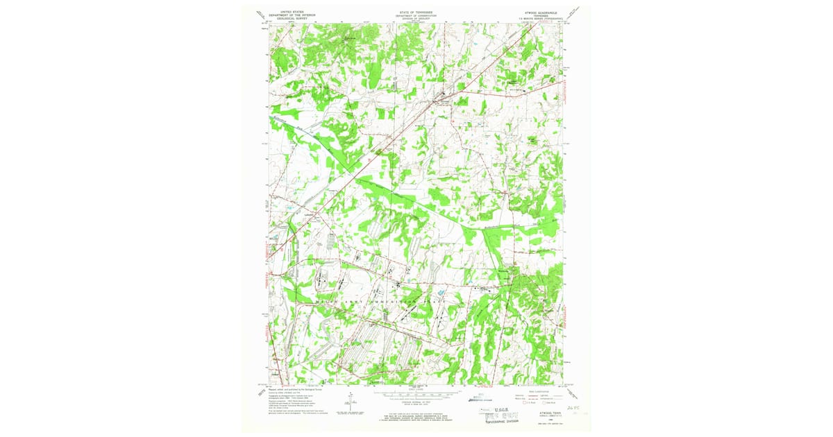 1966 Map of Atwood, TN — High-Res | Pastmaps