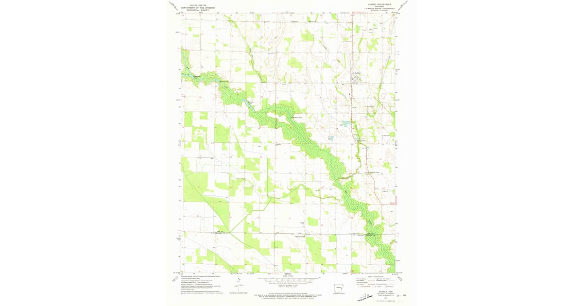 1971 Map of Aubrey, AR — High-Res | Pastmaps