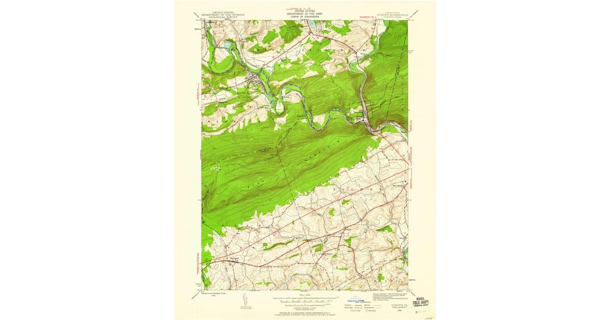 1945 Map of Auburn, Berks County, PA — High-Res | Pastmaps