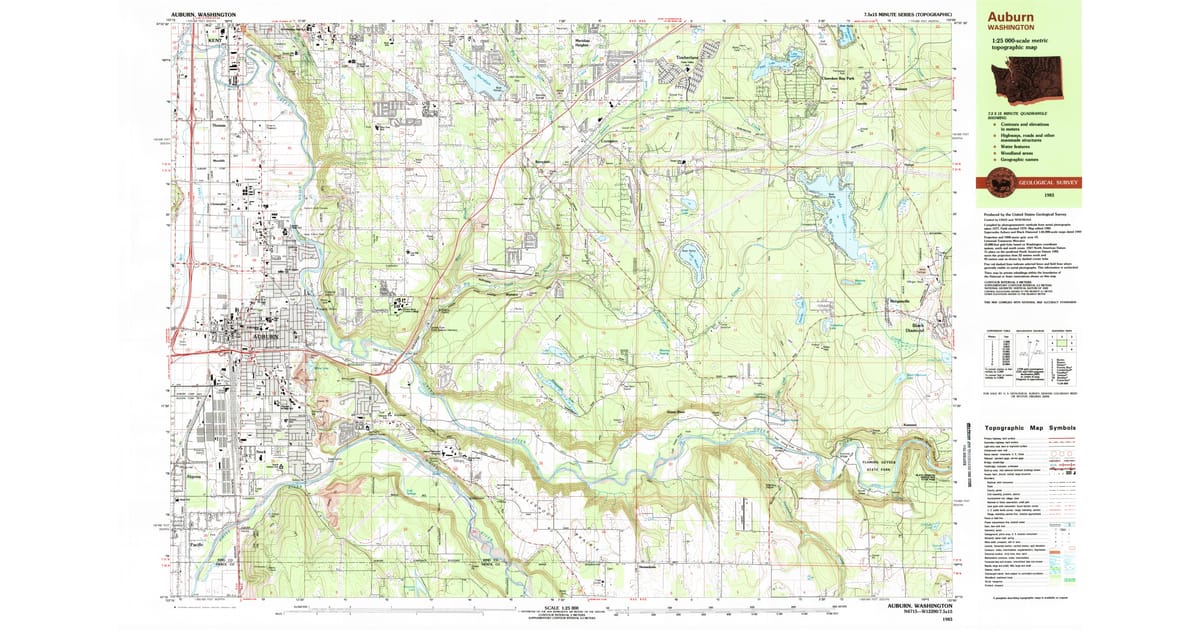 1980s Maps of Algona, WA | Pastmaps