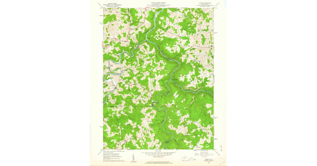 1960 Map of Audra, Barbour County, WV — High-Res | Pastmaps