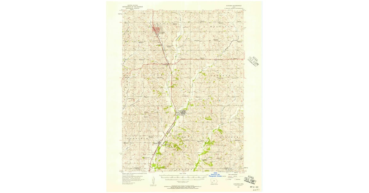 1957 Map of Audubon, IA — High-Res | Pastmaps