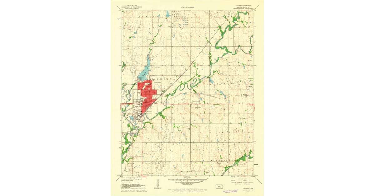 1961 Map of Augusta, KS — High-Res | Pastmaps