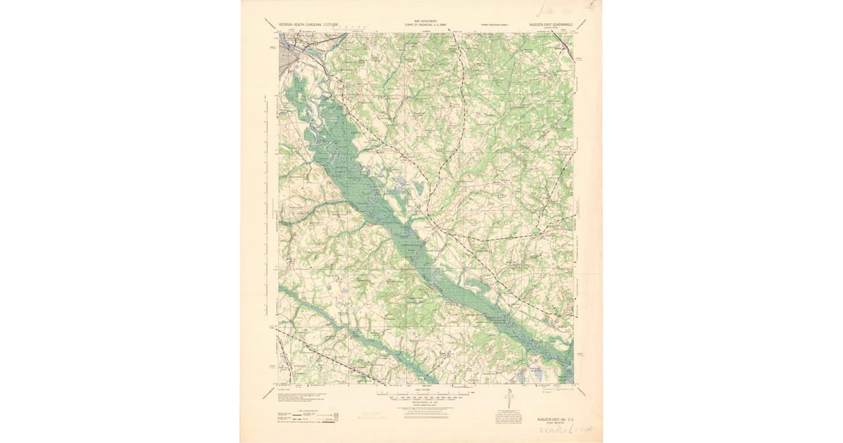 1943 Map of Augusta East, Richmond County, GA — High-Res | Pastmaps