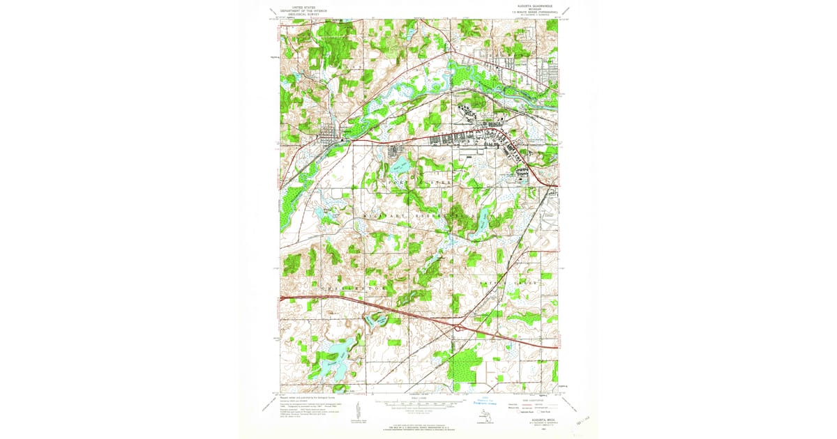 1961 Map of Augusta, MI — High-Res | Pastmaps