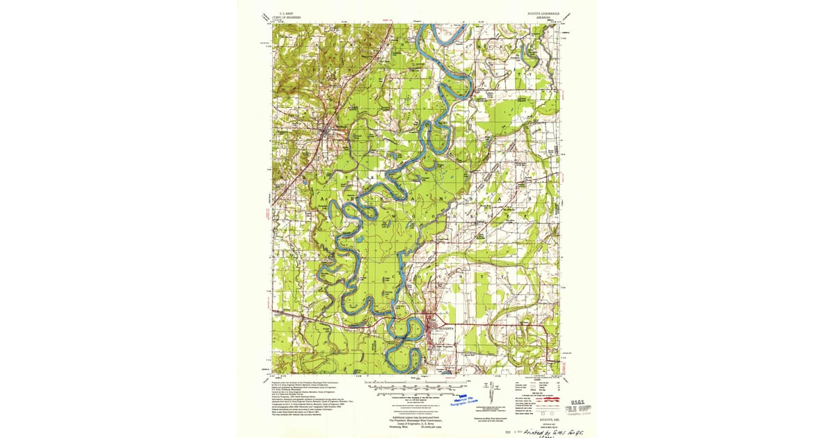 1957 Map of Augusta, AR — High-Res | Pastmaps
