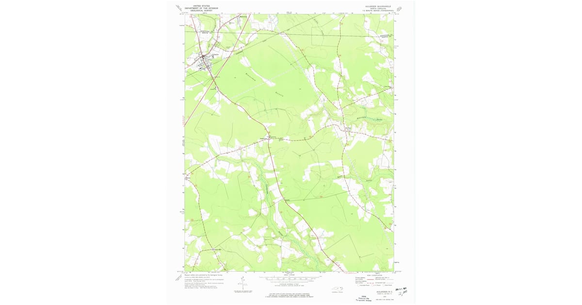 1972 Map of Aulander, NC — High-Res | Pastmaps