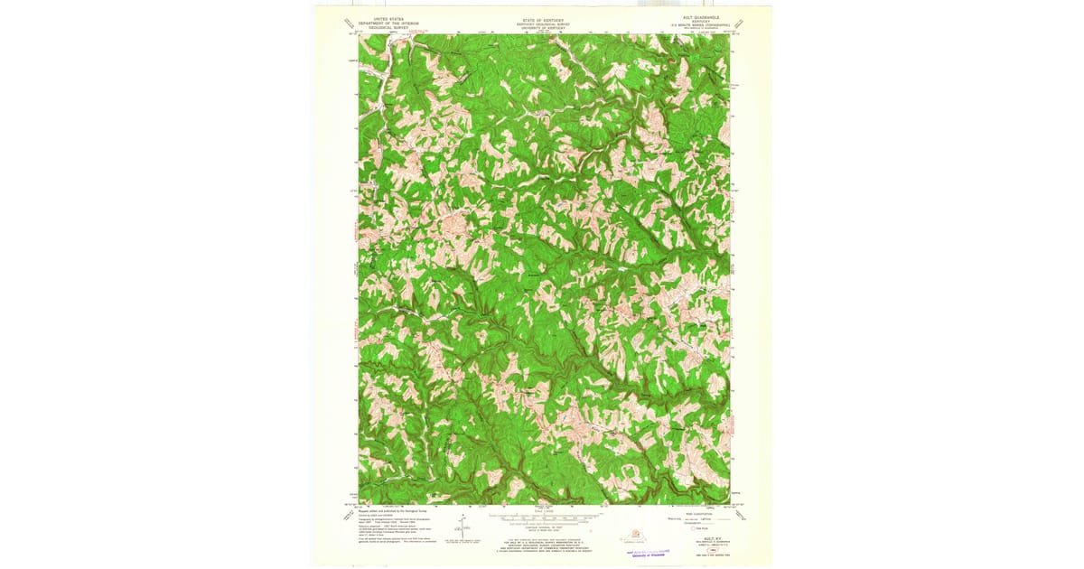 1962 Map of Ault, Elliott County, KY — High-Res | Pastmaps