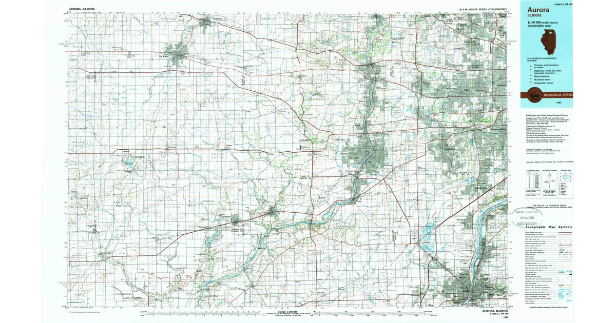 1985 Map of Aurora, IL — High-Res | Pastmaps