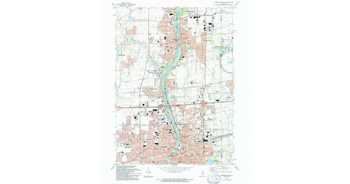 1993 Map of Aurora North, Kane County, IL — High-Res | Pastmaps