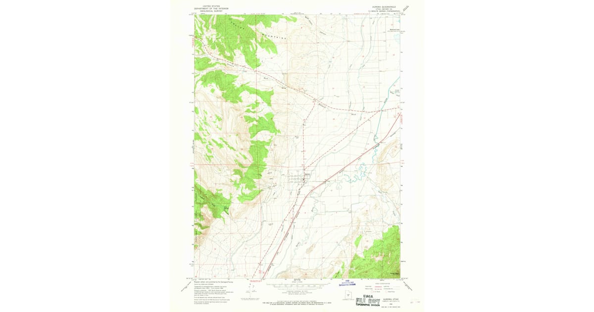 1966 Map of Aurora, UT — High-Res | Pastmaps