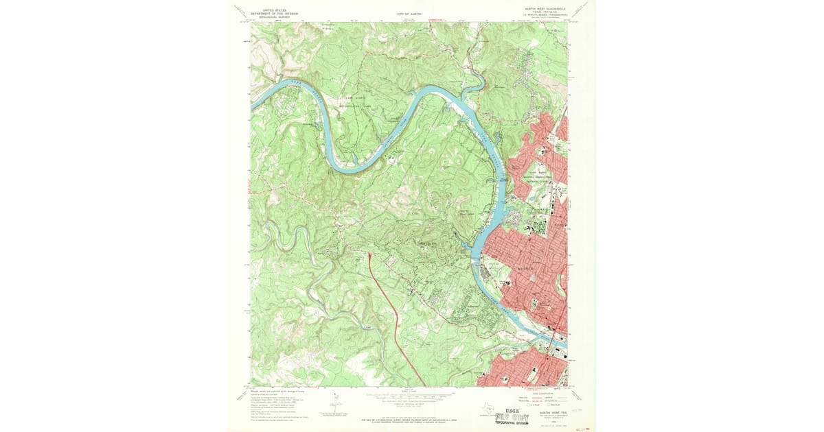 1966 Map of Austin West, Travis County, TX — High-Res | Pastmaps