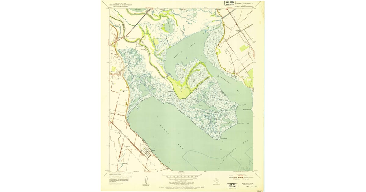 1950s Maps of Long Mott, TX | Pastmaps