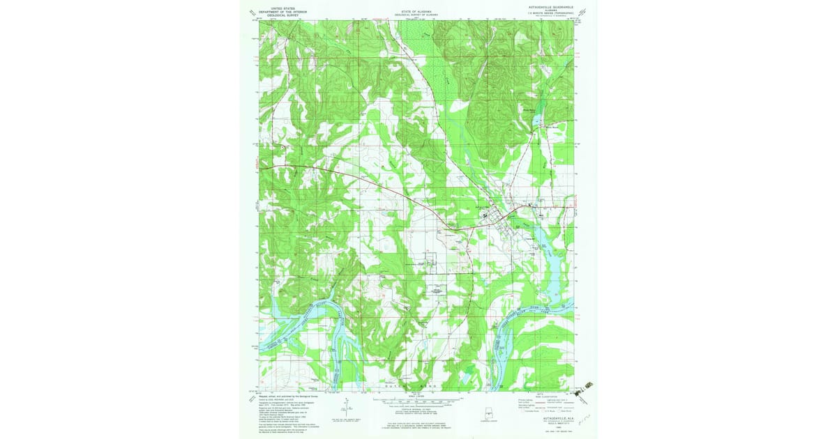1982 Map of Autaugaville, AL — High-Res | Pastmaps