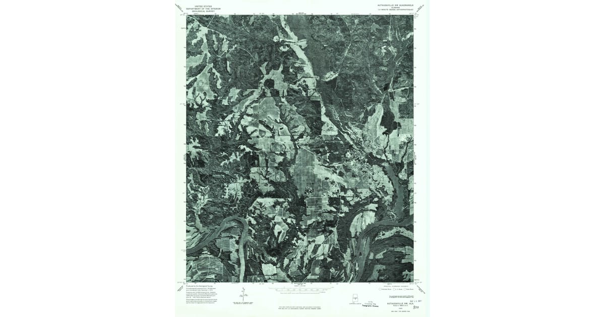 1975 Map of Autaugaville NW, Autauga County, AL — High-Res | Pastmaps
