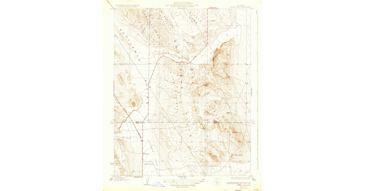 1933 Map of Avenal Gap, Kings County, CA — High-Res, 1933 Print #2 ...