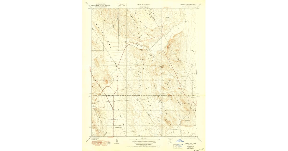 1950 Map of Avenal Gap, Kings County, CA — High-Res | Pastmaps
