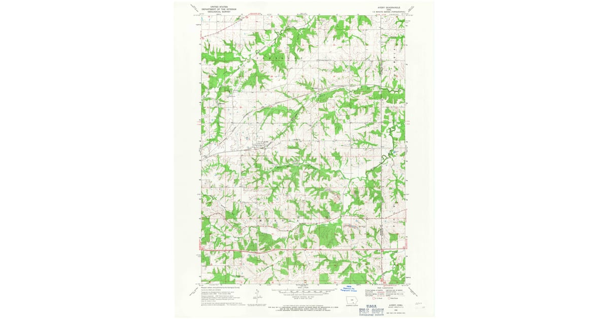 1968 Map of Avery, Monroe County, IA — High-Res | Pastmaps