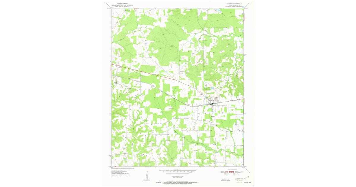 Old Maps of Avery, TX for Academic Research | Pastmaps