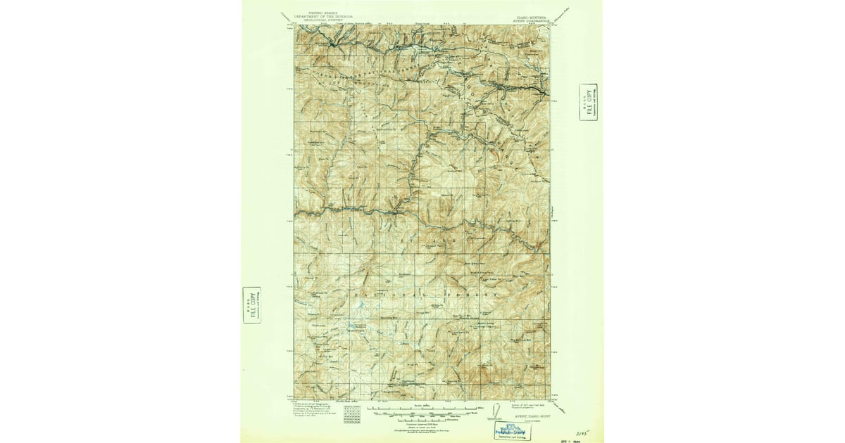 1917 Map of Avery, Shoshone County, ID — High-Res | Pastmaps