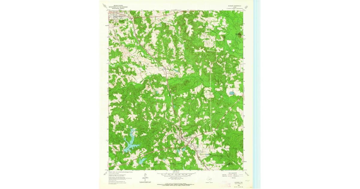 1962 Map of Avinger, TX — High-Res | Pastmaps