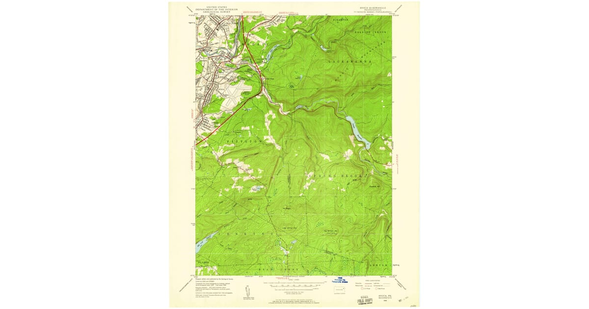 1946 Map of Avoca, PA — High-Res | Pastmaps