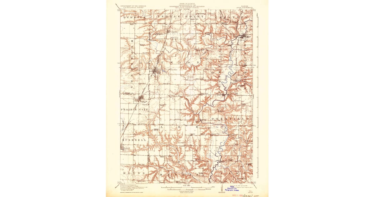 1915 Map of Avon, IL — High-Res, 1933 Print | Pastmaps