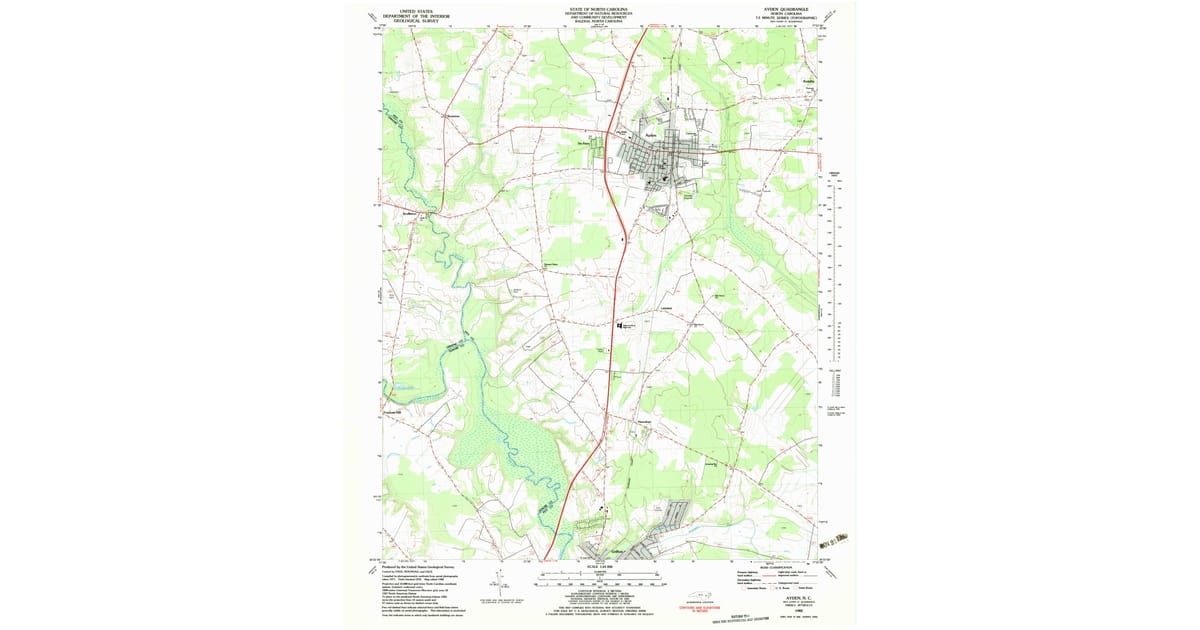1982 Map of Ayden, NC — High-Res | Pastmaps
