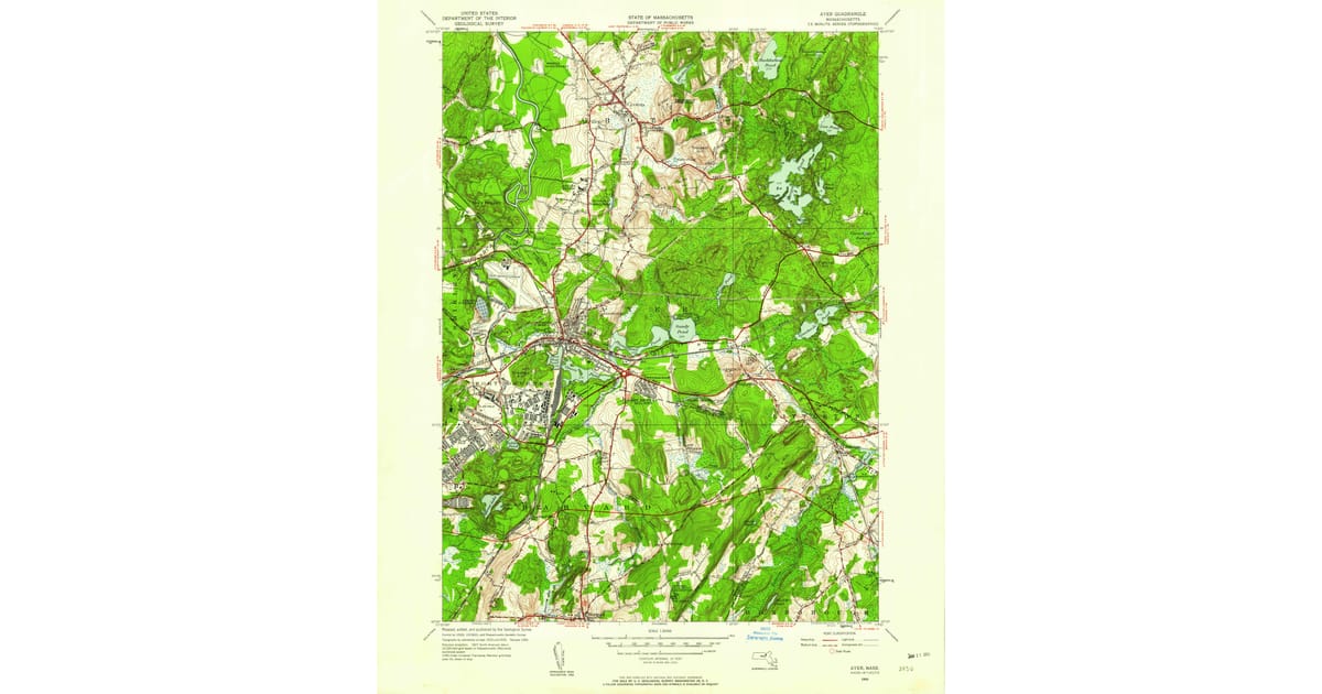 1950 Map of Ayer, Middlesex County, MA — High-Res | Pastmaps