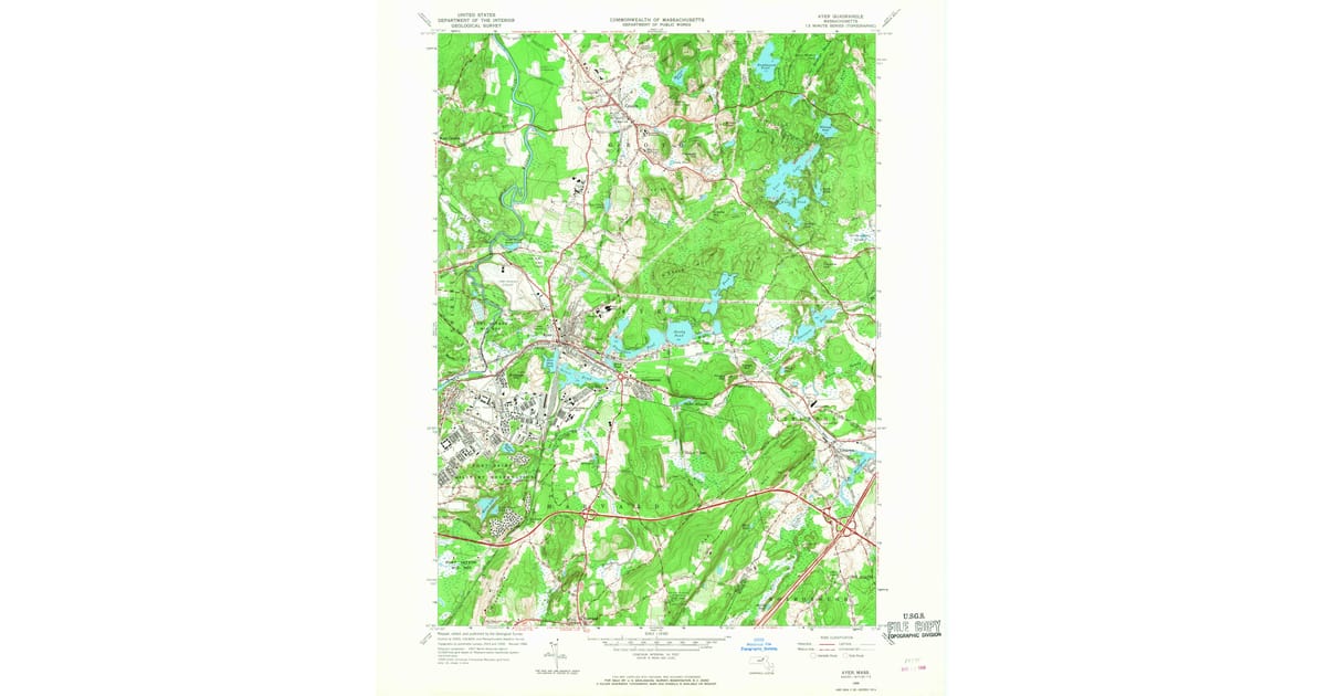 1966 Map of Ayer, Middlesex County, MA — High-Res | Pastmaps