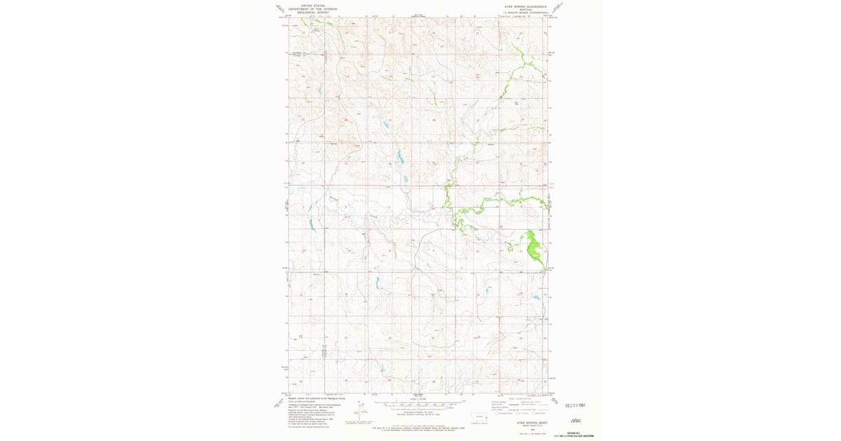 1981 Map of Ayer Spring, Fallon County, MT — High-Res | Pastmaps