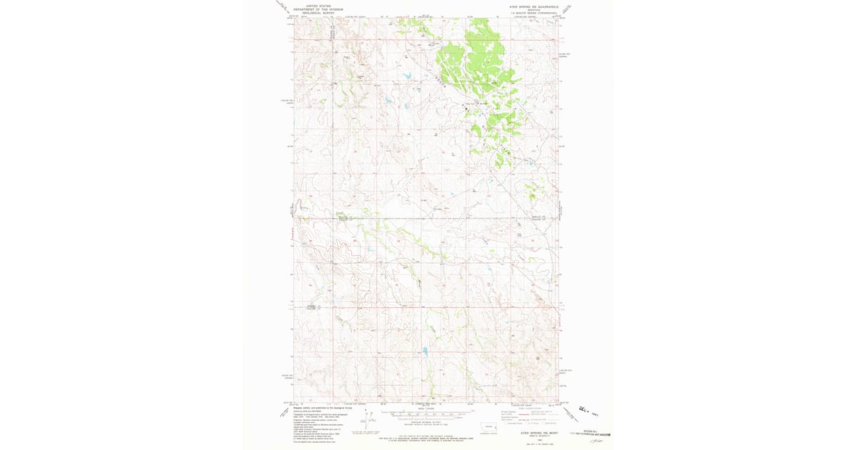 1981 Map of Ayer Spring NE, Fallon County, MT — High-Res | Pastmaps