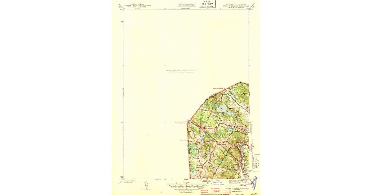 1943 Map of Ayers Village, Rockingham County, NH — High-Res | Pastmaps