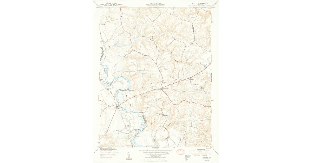 1949 Map of Aylett, King and Queen County, VA — High-Res | Pastmaps
