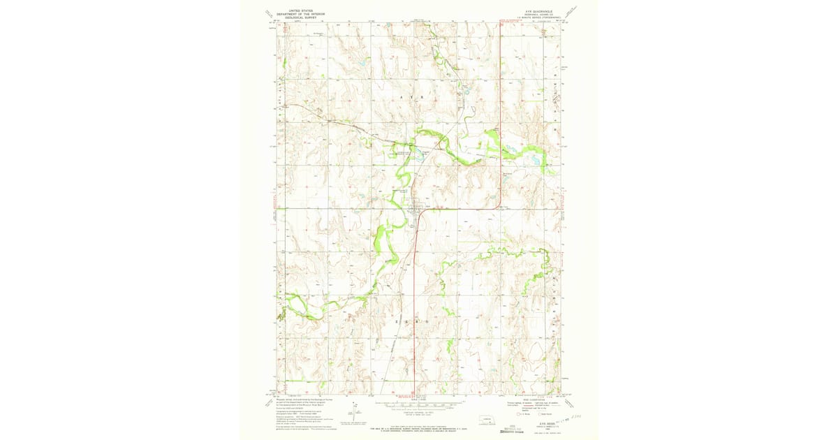 1969 Map of Ayr, NE — High-Res | Pastmaps