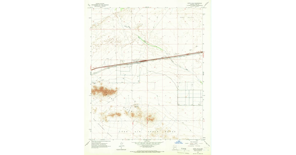 1965 Map of Aztec Hills, Yuma County, AZ — High-Res | Pastmaps