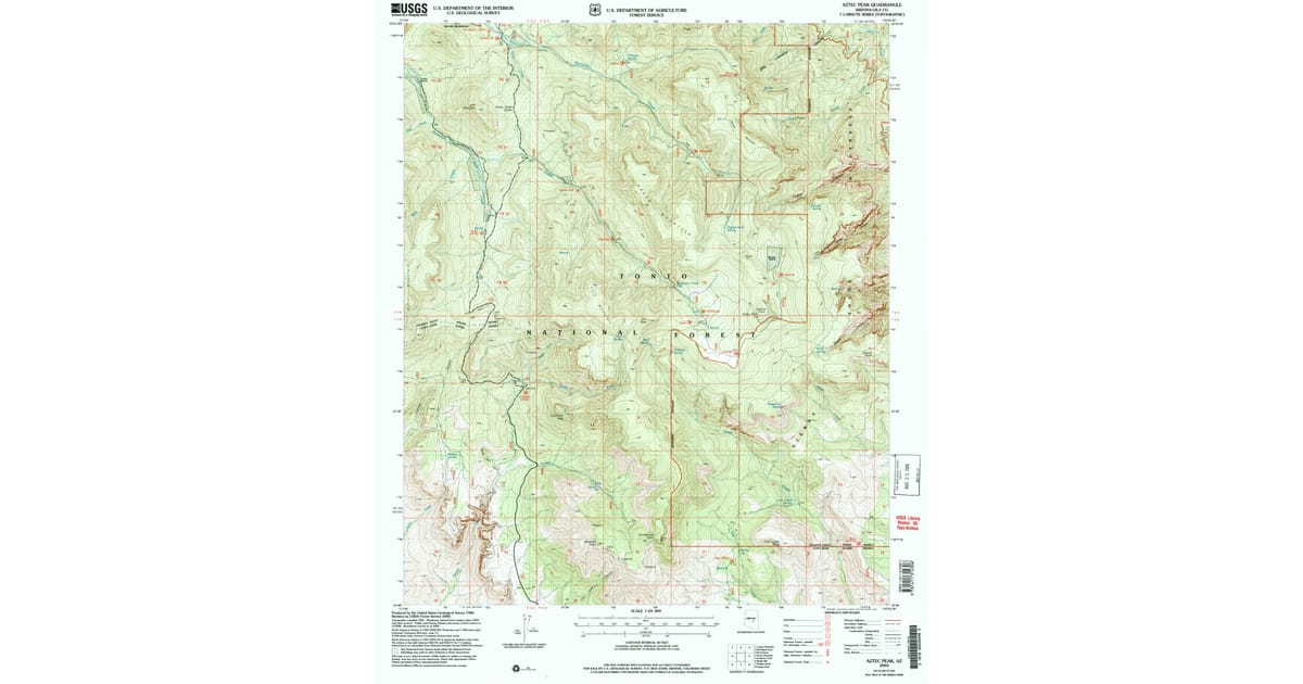 2004 Map of Aztec Peak, Gila County, AZ — High-Res | Pastmaps