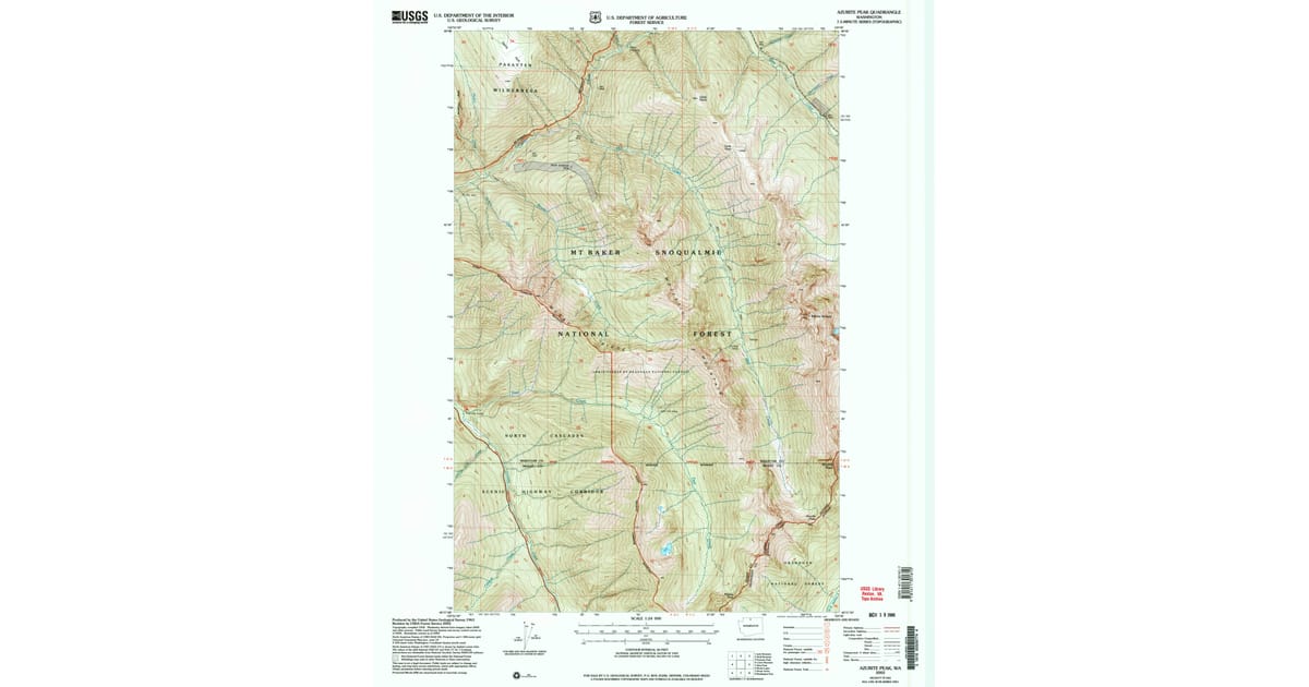 2002 Map of Azurite Peak, Whatcom County, WA — High-Res | Pastmaps