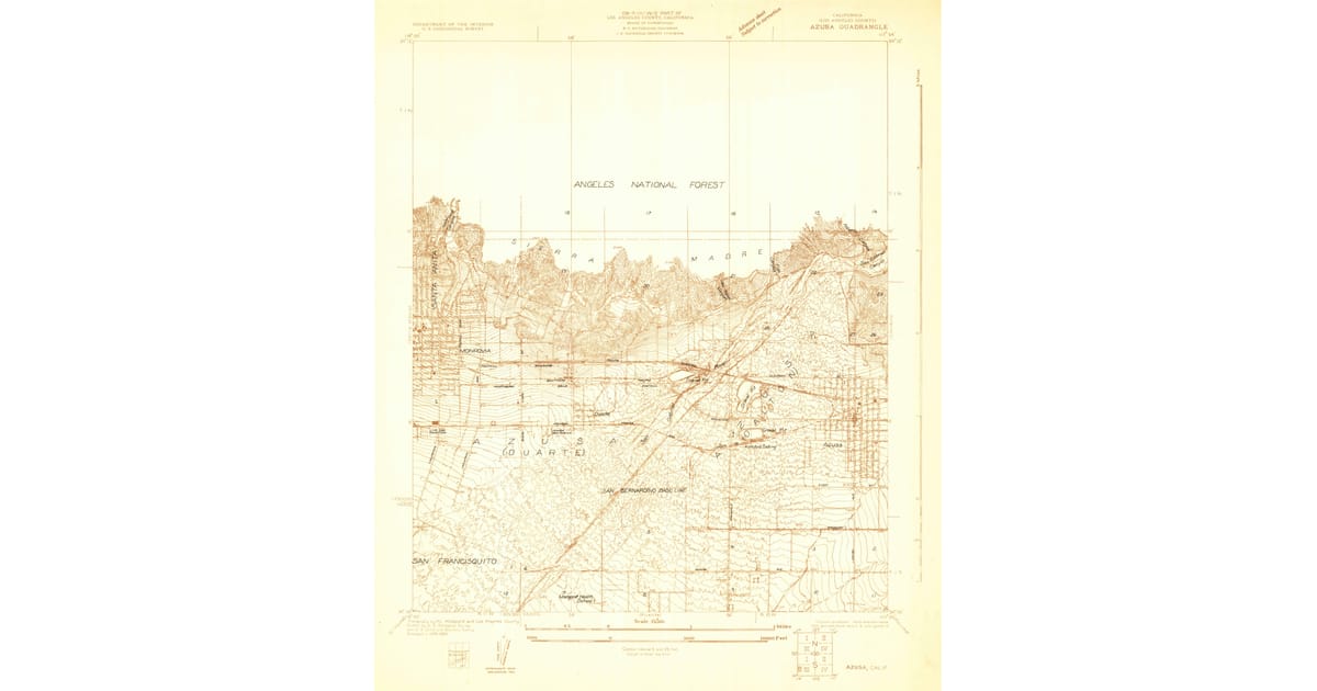 1925 Map of Azusa, CA — High-Res | Pastmaps