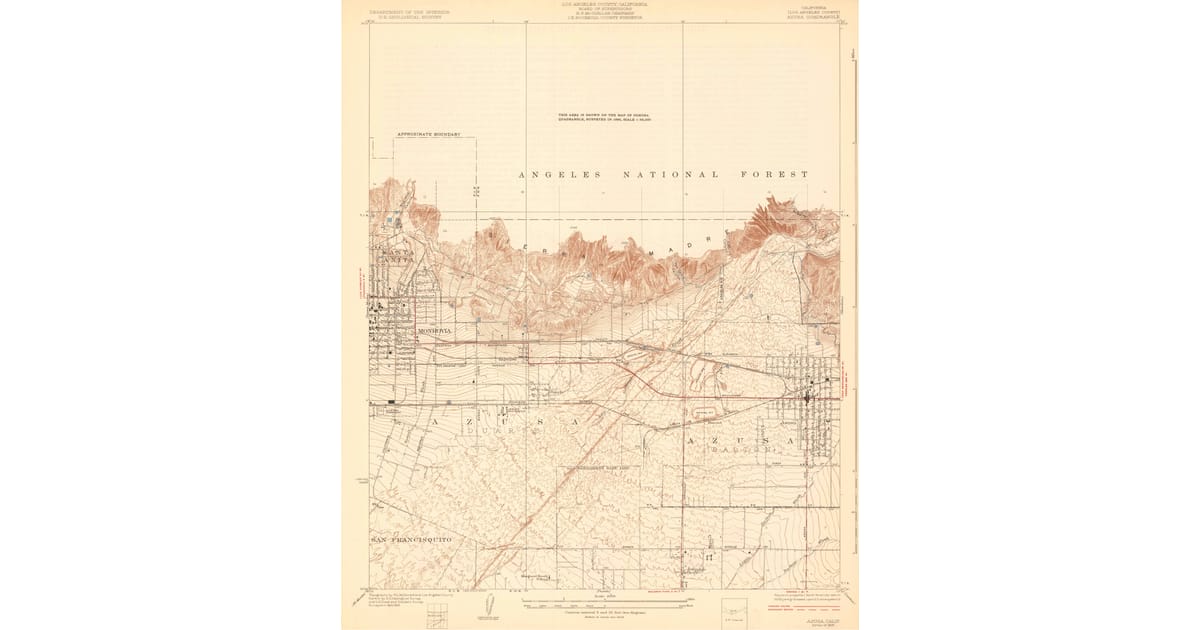 1928 Map of Azusa, CA — High-Res | Pastmaps